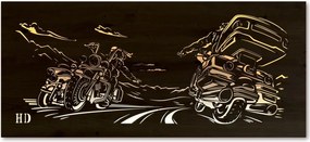 Li-Go "Motorkáři" světelný obraz 230V 120x50 cm provedení povrchu: dub světlý