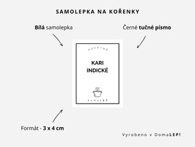 KARI INDICKÉ - Samolepka na kořenky 3 x 4 cm - DomaLEP varianta: PRŮHLEDNÁ - tučné písmo