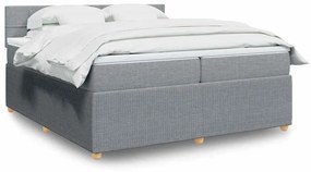 Box spring postel s matrací světle šedá 200 x 200 cm textil 3287563