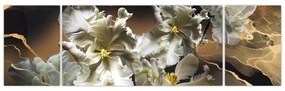 Obraz - Květy orchidejí na mramorovém pozadí (170x50 cm)
