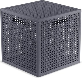 Tmavě šedý úložný box s víkem z recyklovaného plastu 28x28x28 cm Kaya Cube – Curver