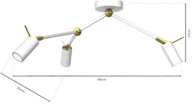 Bodové svítidlo IRIS 3xGU10/MR11/40W/230V bílá/zlatá
