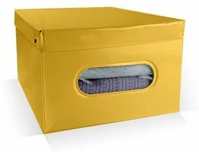 Compactor Skládací úložný box PVC se zipem Compactor Nordic 50 x 38.5 x 24 cm, žlutý