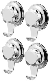 Samodržící kovové háčky v sadě 4 ks ve stříbrné barvě Bestlock Bath – Compactor