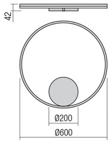 Redo 01-1907 nástěnné LED stmívatelné svítidlo Orbit bronz, 44W, 4000K, ø60cm