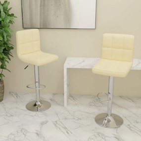 Barové židle 2 ks krémové textil 334241