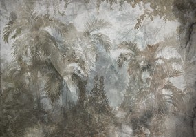 Postershop Fototapeta vliesová: Džungle (imitace betonu) - 416x254 cm