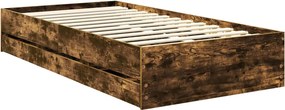 Rám postele se zásuvkou Uzený Dub 90 x 200 cm Inženýrské dřevo 3413454