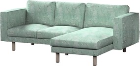 Potah na pohovku IKEA Norsborg 3-místná se šezlongem barva zelená látka pletený vzor, vzorované