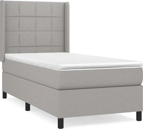 Box spring postel s matrací světle šedá 90x190 cm textil 3131393