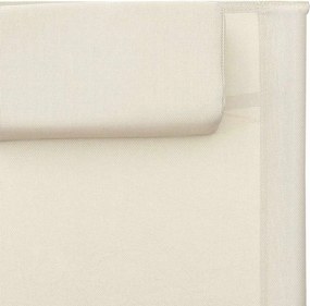 Zahradní lehátko textilen krémovo-šedé 310514