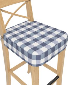Sedák na židli IKEA Ingolf - barová barva tmavě modrá látka vzorované