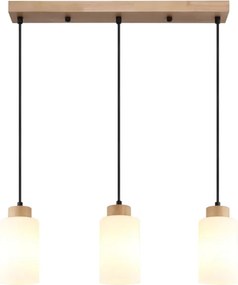 Globo 15977-3H - Lustr na lanku ROWENA 3xE27/60W/230V dub/bílá