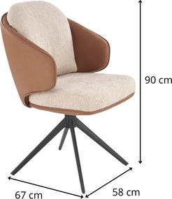 Otočné jídelní křeslo K554 hnědé/béžové