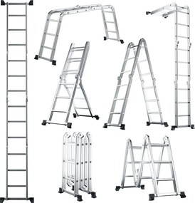 Costway 7-in-1 víceúčelový žebřík vyrobený z hliníkového lešení žebříku pojme až