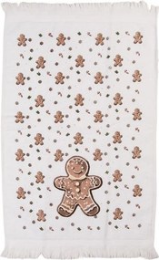 Bílý froté kuchyňský ručník s perníčky Gingerbread Magic - 40*66 cm