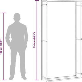 vidaXL Stojan na palivové dřevo matný 110x28x214 cm ocel [350311] Barva: Černá
