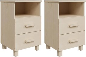 Noční stolky HAMAR 2 ks medově hnědé 40x35x62 cm masivní dřevo 340416