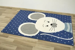 Dětský koberec LUNA KIDS 534221/94955 - Myška, modrý