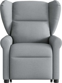 Zvedací polohovací křeslo světle šedé textil 3303374