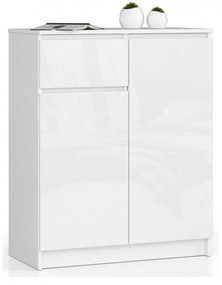 Komoda K80 2D1SZ bílá lesk