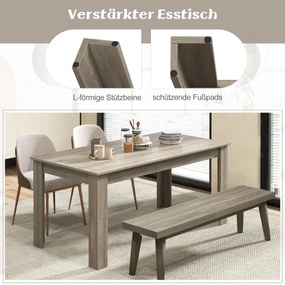 Costway Jídelní stůl dřevěný velký obdélníkový – 160 × 80 cm, přírodní