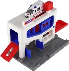 TEDDIES Parkovací garáž s autem ambulance / Hračka / plast / od 3 let