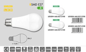 Ecolite LED20W-A65/E27/4100 LED žárovka E27 20W denní bílá