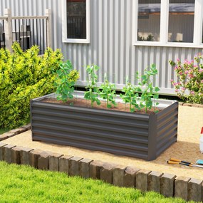 Outsunny pozinkovaný ocelový vyvýšený záhon 180 x 90 x 57,5 cm — hluboký květináč s výztužnými tyčemi a otevřeným dnem, odolný proti povětrnostním vl…