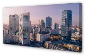 Obrazy na plátně Varšava mrakodrapy panorama 125x50 cm