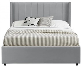 Goleto Čalouněná postel Savona 140x 200 cm s úložným prostorem | světle šedá