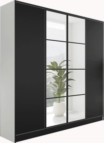 Šatní skříň s otevíracími dveřmi EDEN v4 4D bílý & černý