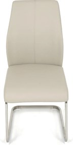 Jídelní židle MIDDY - krémová ekokůže / broušené nerezové nohy