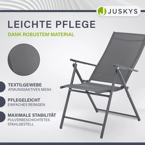 Juskys Skládací zahradní židle Calena Barva: antracitová, Velikost: 2 ks