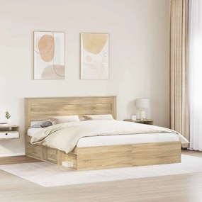 Rám postele s čelo Sonoma 200 x 200 cm Masivní borové dřevo 3409721