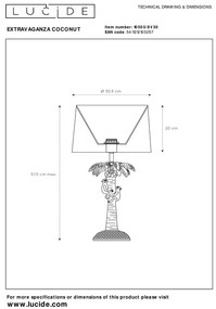 LUCIDE Stolní lampa EXTRAVAGANZA COCONUT průměr 30,5 cm - 1xE27 - Black