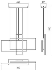Redo 01-2315 - LED Stmívatelný lustr na lanku PLANA LED/60W/230V černá