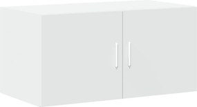 Úzká úložná bílá 80 x 42,5 x 225 cm kompozitní dřevo 3281343