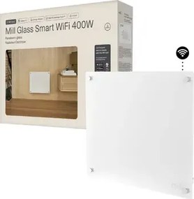 Mill GL400WIFI4 bílá / Skleněný panelový ohřívač / WiFi / 400 W / pros