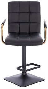 LuxuryForm Barová židle VERONA GOLD na černé hranaté základně - černá