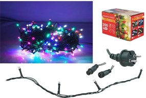 Vánoční osvětlení - řetěz LTC LXLED02 , 200LED/20m, multikolor se záblesky bílé IP44