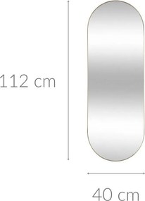 Vysoké zrcadlo od stropu ke podlaze SELENA 40 x 112 cm, zlatá