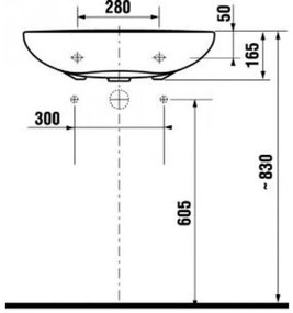 Jika Mio Umyvadlo zdravotní 640 mm bez otvoru H8137140001091