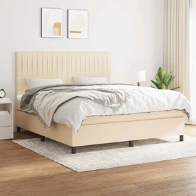 Box spring postel s matrací krémová 120x190 cm textil