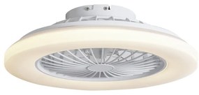 Stropní ventilátor bílý 48,5 cm vč. stmívatelné RGB LED s dálkovým ovládáním - Clemo