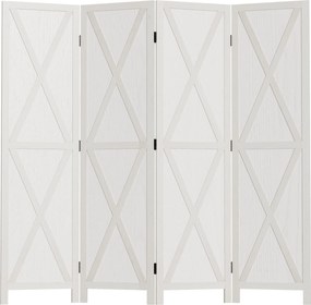HOMCOM Dělicí Panel 182x170 cm - Skládací Dělič Místnosti pro Obývací Pokoj, Ložnici a Kancelář - Bílá | Aosom