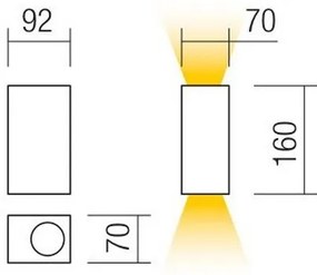 Redo 90152 - Venkovní nástěnné svítidlo PUNTA 2xGU10/7W/230V IP44