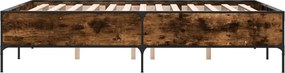 Rám postele kouřový dub 150 x 200 cm kompozitní dřevo a kov 3279794