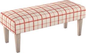 Dlouhá lavička 100x40cm barva červená látka vzorované