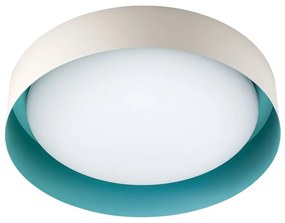 Linea Light 8303 Crew_2, stropní svítidlo s béžovo-modrým límcem, 22W LED 3000K, prům. 40cm